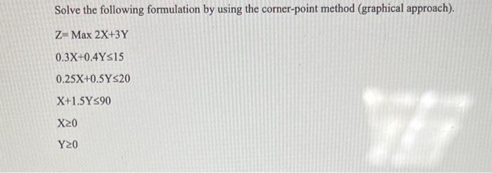 Solved Solve the following formulation by using the | Chegg.com