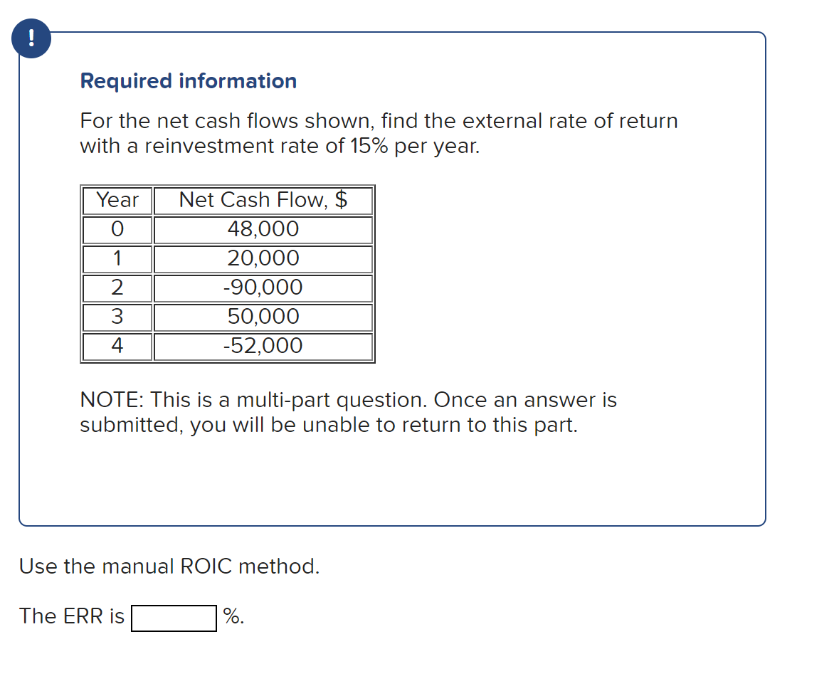 Solved !Required informationFor the net cash flows shown, | Chegg.com