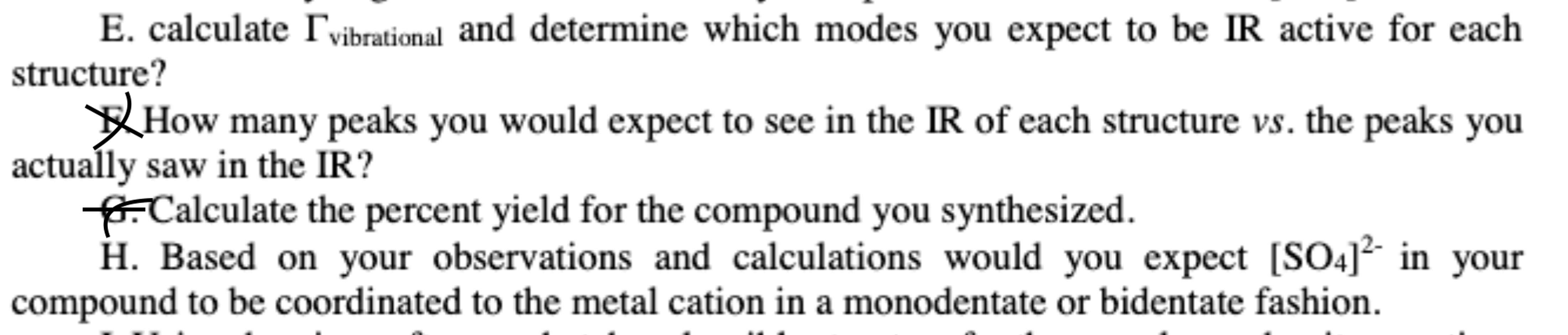 calculate vibrational and determine which modes you | Chegg.com