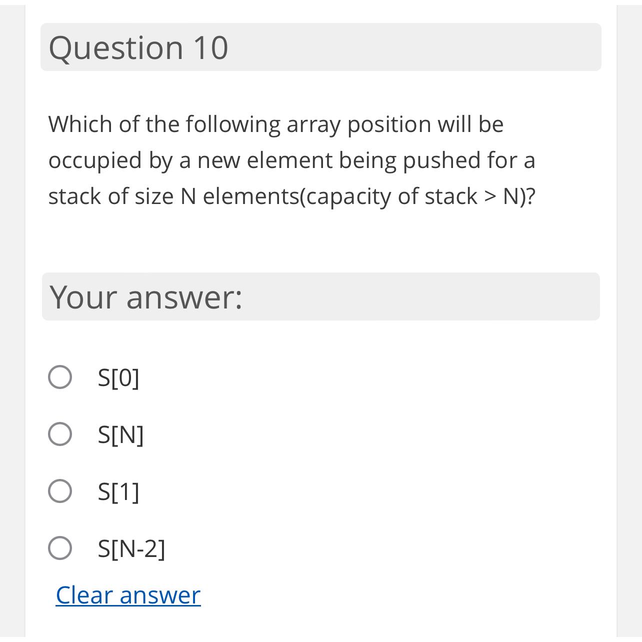 Solved Question 10Which of the following array position will | Chegg.com