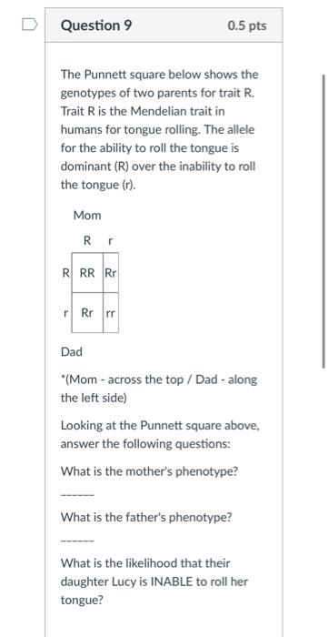 Solved The Punnett square below shows the genotypes of two | Chegg.com
