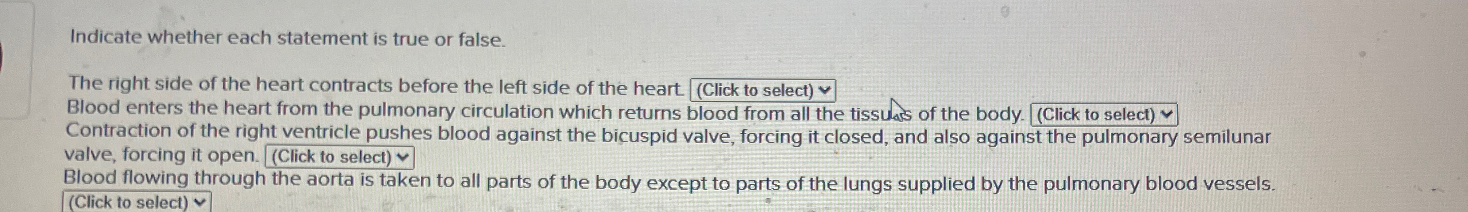 Solved Indicate whether each statement is true or false.The | Chegg.com