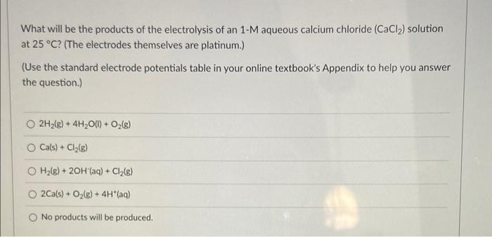 Solved Use the standard electrode potentials table in your | Chegg.com
