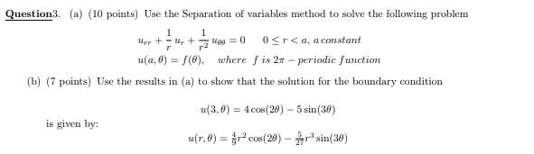 Solved Question3. (a) (10 points) Use the Separation of | Chegg.com Solved Question3. (a) (10 points) Use the Separation of | Chegg.com