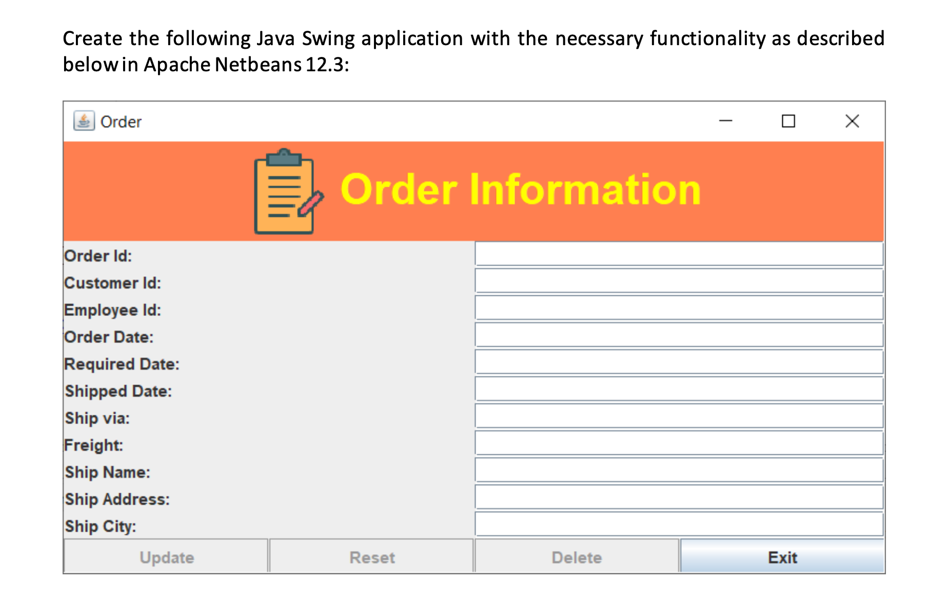 Solved Code The Java Swing Application Using The Apache