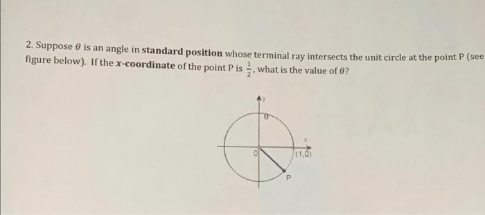 Solved 2. Suppose θ is an angle in standard position whose | Chegg.com