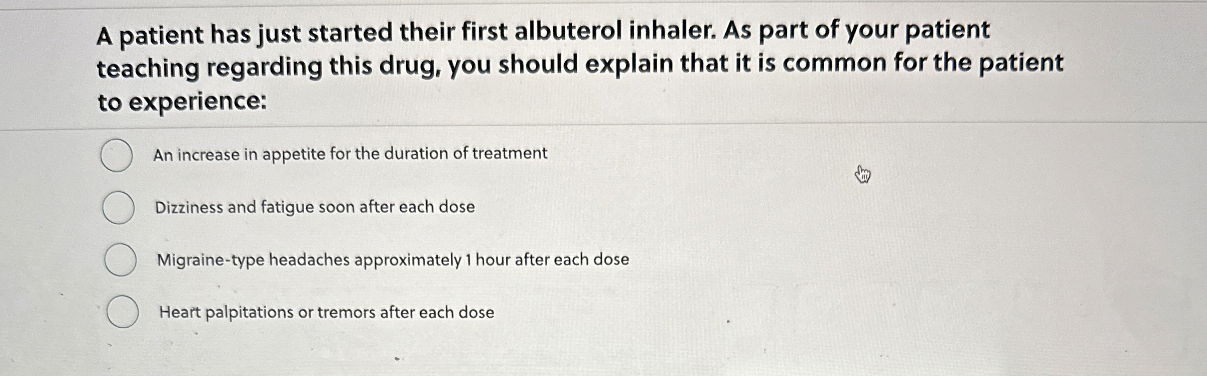 Solved A patient has just started their first albuterol | Chegg.com