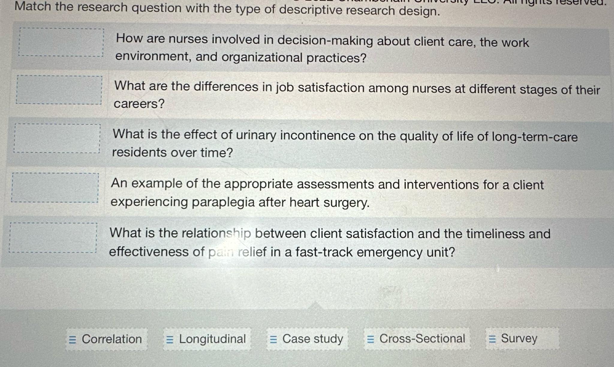 Solved Match the research question with the type of | Chegg.com