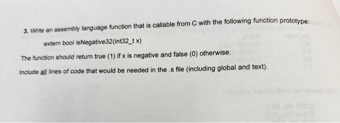 Solved 3. Write an assembly language function that is | Chegg.com