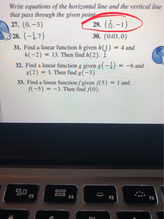 Solved Write equations of the horizontal line and the | Chegg.com