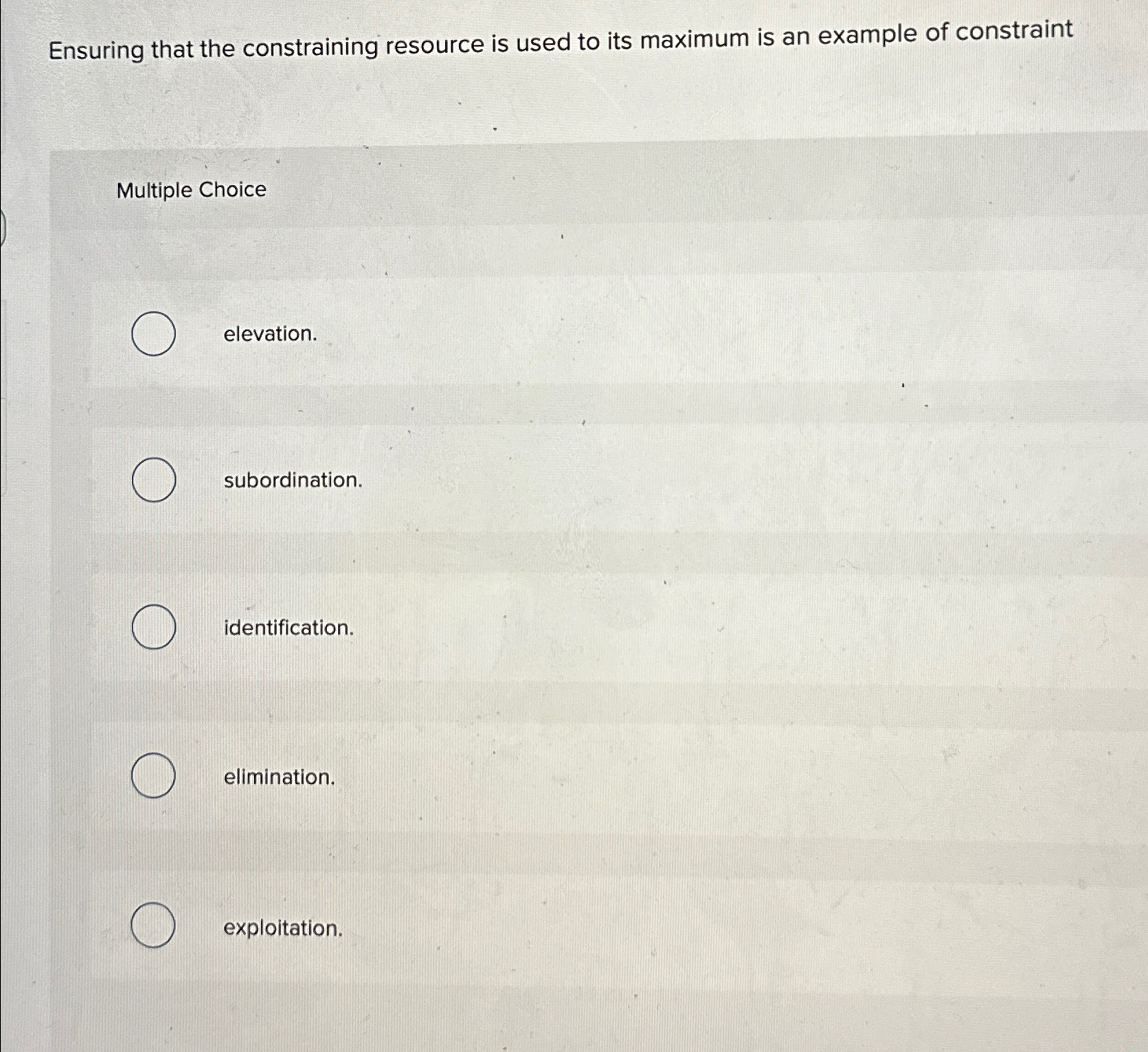 Solved Ensuring that the constraining resource is used to | Chegg.com