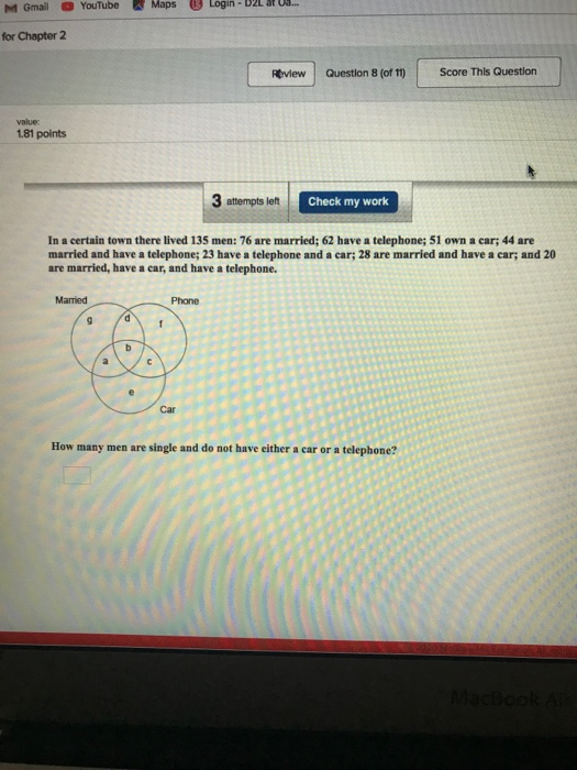 Solved M Gmail YouTube Maps Login - D2L at Ud... for Chapter | Chegg.com