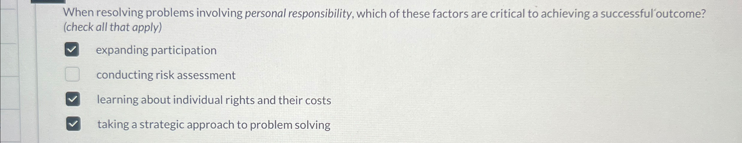 Solved When resolving problems involving personal | Chegg.com