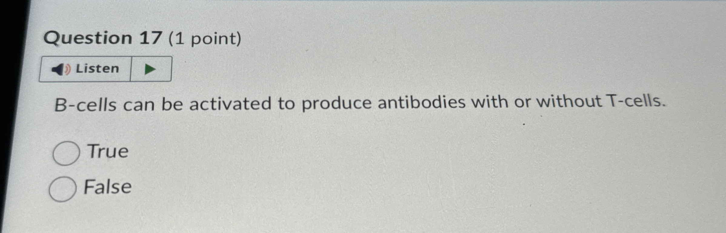 Solved Question 17 (1 ﻿point)Listen-cells can be activated | Chegg.com