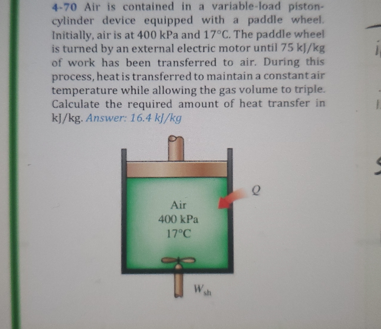 Solved 4-70 ﻿Air is contained in a variable-load | Chegg.com