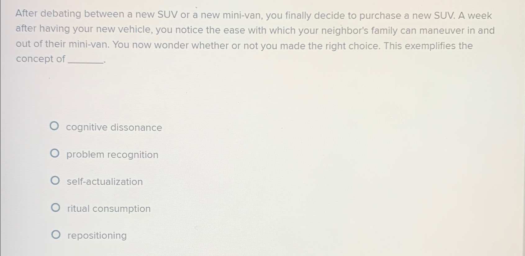 Solved After debating between a new SUV or a new mini-van, | Chegg.com