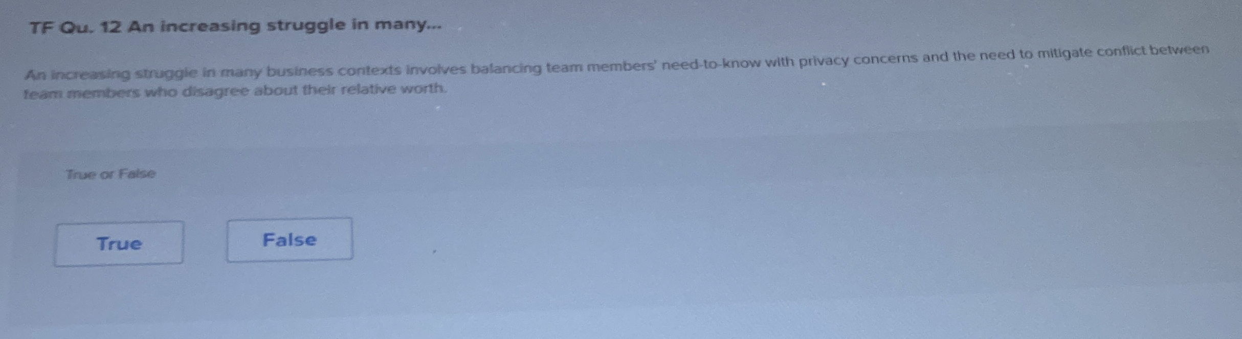 Solved TF Qu. 12 ﻿An increasing struggle in many...An | Chegg.com