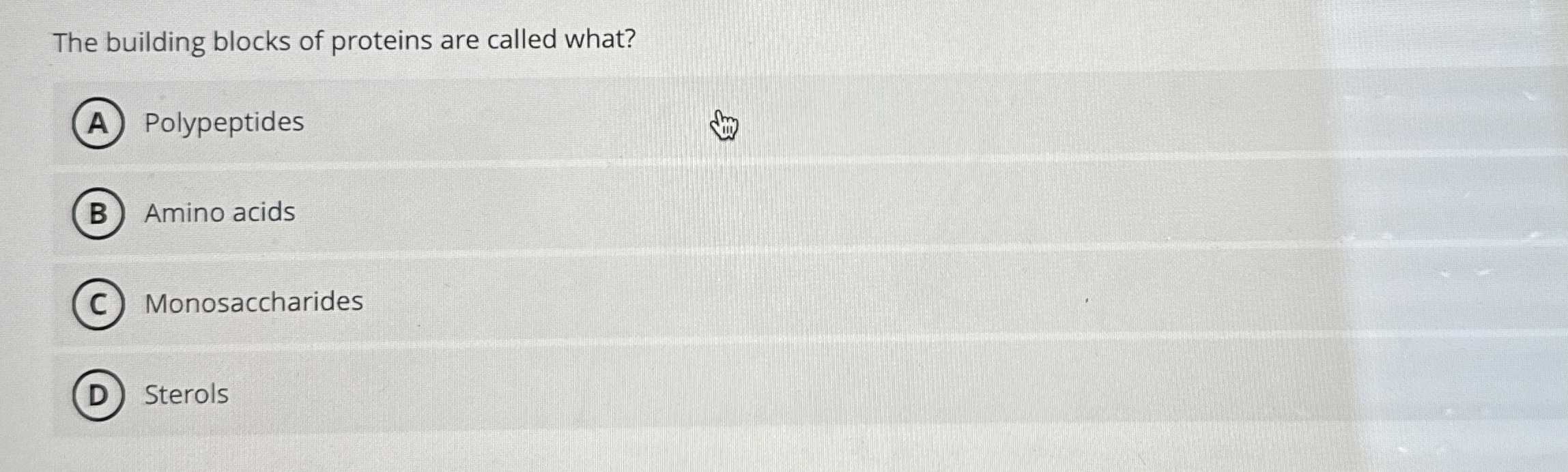 Solved The building blocks of proteins are called | Chegg.com