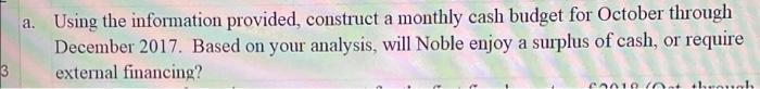 Solved a. Using the information provided, construct a | Chegg.com