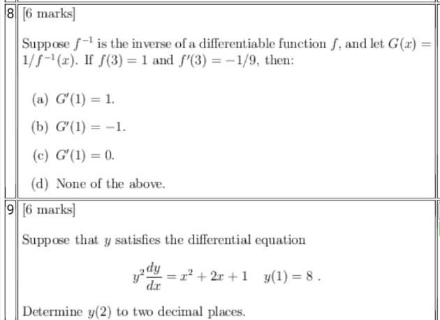 Solved Suppose F−1 Is The Inverse Of A Differentiable