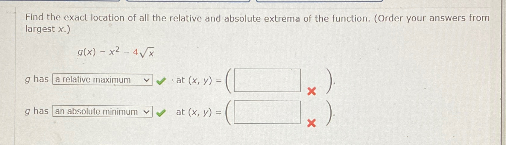 Solved Find the exact location of all the relative and | Chegg.com