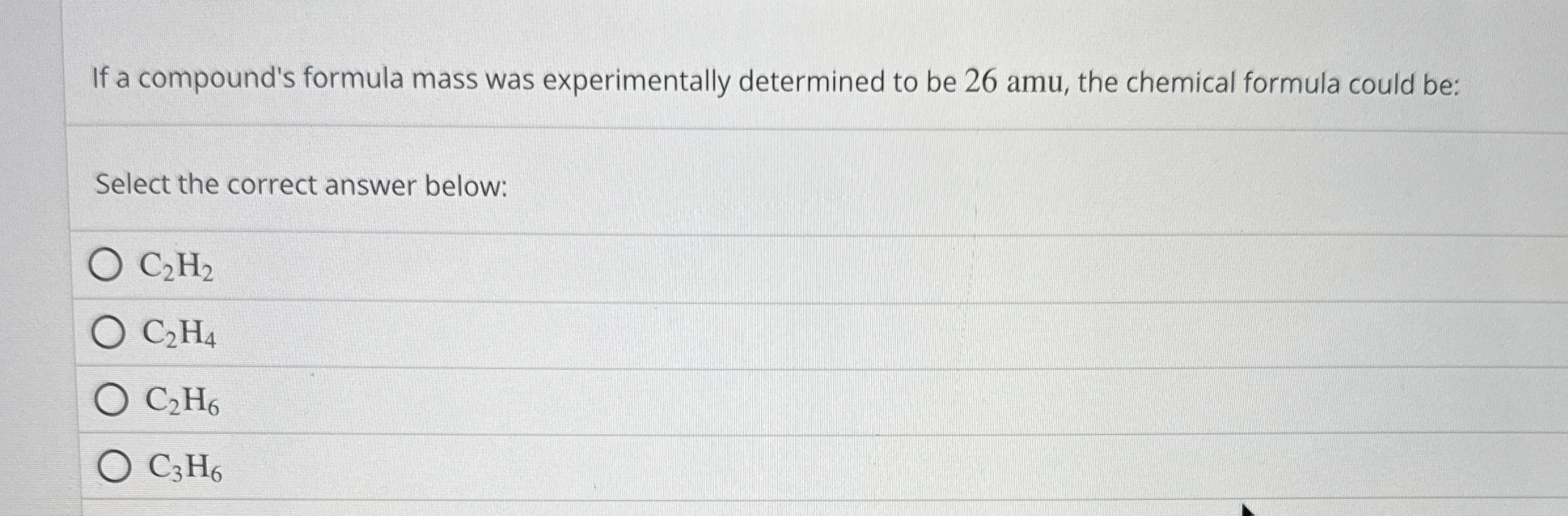 Solved If a compound's formula mass was experimentally | Chegg.com