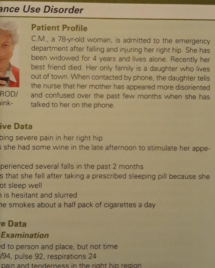 ance Use Disorder Patient Profile C.M., a 78-yr-old | Chegg.com