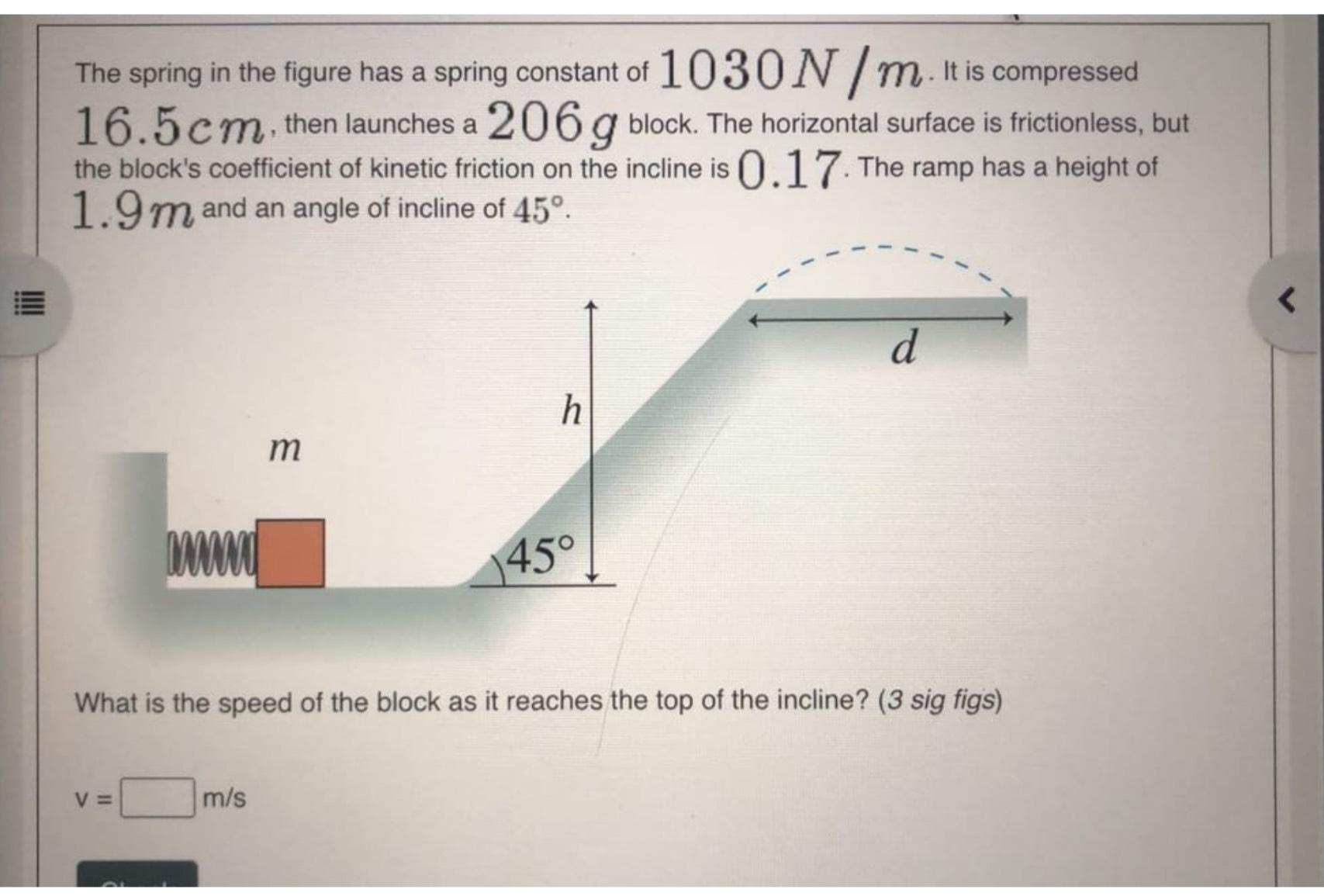 Solved The spring in the figure has a spring constant of | Chegg.com