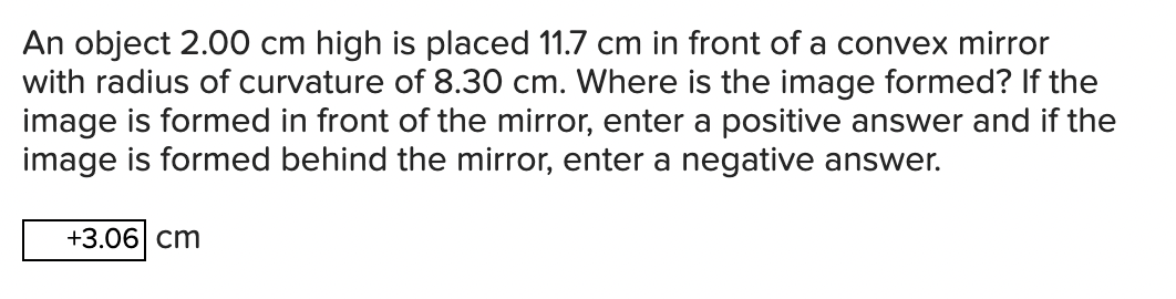 Solved An object 2.00cm ﻿high is placed 11.7cm ﻿in front of | Chegg.com