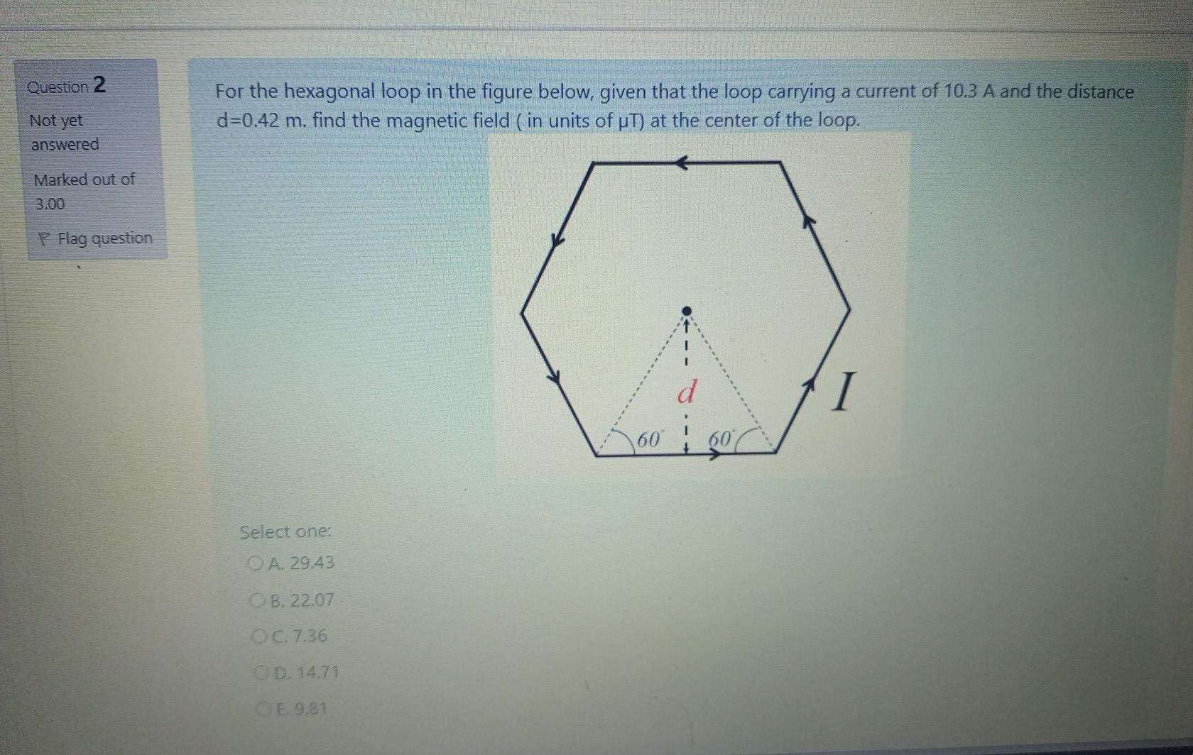Solved Question 2 For the hexagonal loop in the figure | Chegg.com