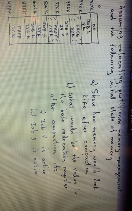 Solved 312K 32ok! Assuming relocating partitioned memory | Chegg.com