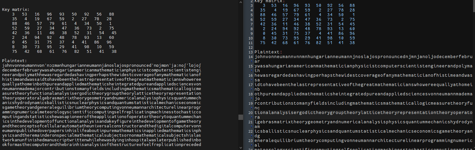 Solved Could you modify this code, a hill cipher, to look | Chegg.com