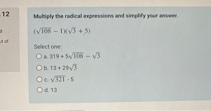 Solved Multiply the radical expressions and simplify your | Chegg.com