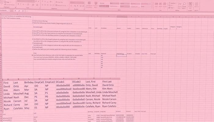 Solved Use Excel Text Functions Please Need Help 