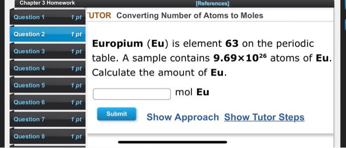 Solved Chapter 3 Homework [References) Question 1 1 pt "UTOR | Chegg.com