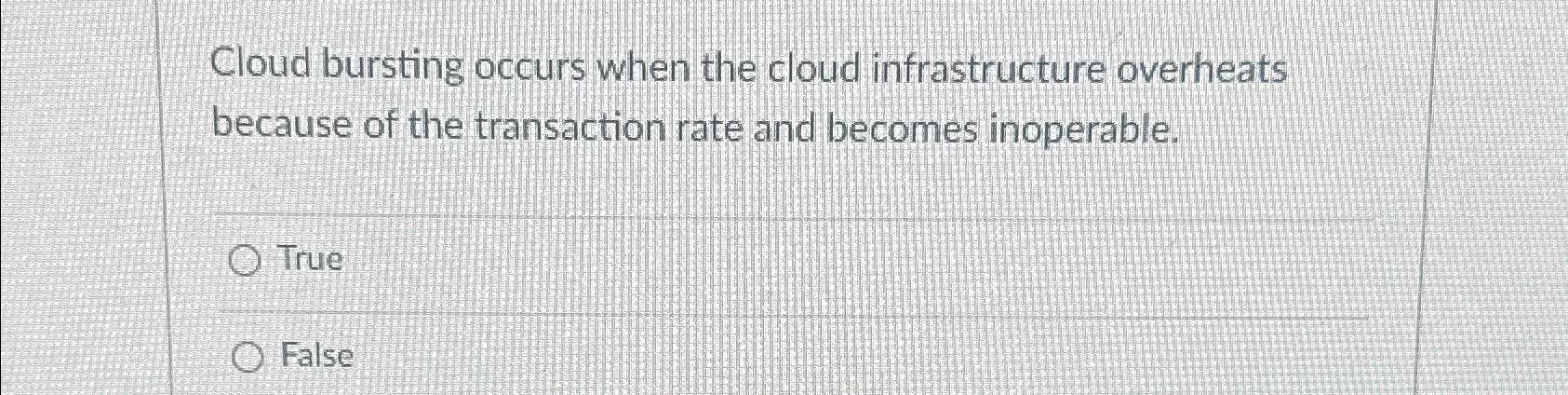 Solved Cloud bursting occurs when the cloud infrastructure | Chegg.com