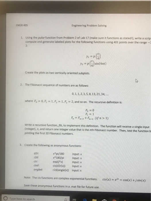 Solved Write A Recursive Function Fib To Implement This 4057