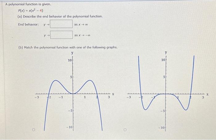 Solved A polynomial function is given. P(x)=x(x2−4) (a) | Chegg.com