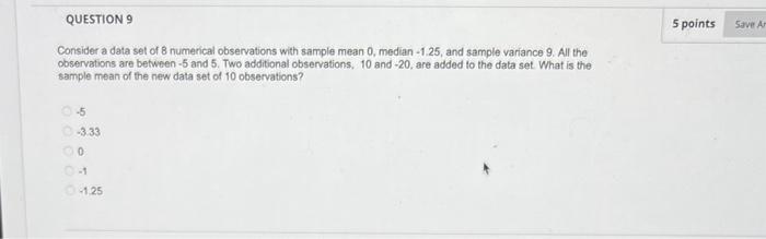Solved Consider a data set of 8 numerical observations with | Chegg.com