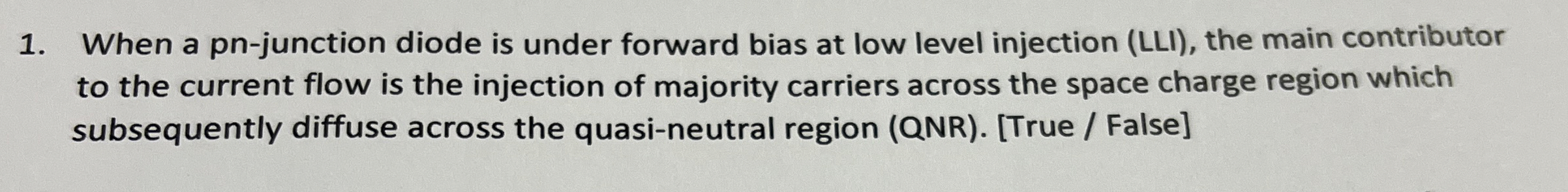 Solved When a pn-junction diode is under forward bias at low | Chegg.com