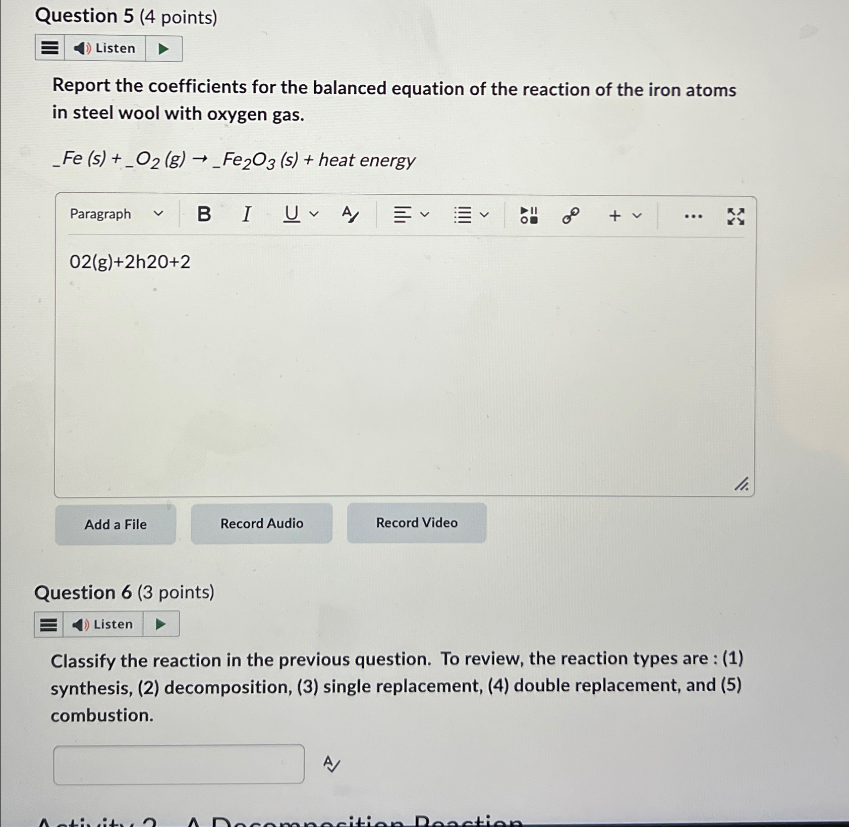 Solved Question 5 (4 ﻿points)ListenReport the coefficients | Chegg.com