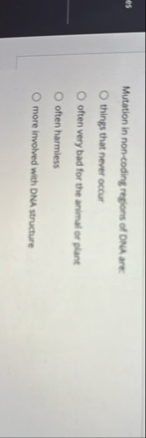 Solved esMutation in non-coding regions of DNA are:things | Chegg.com