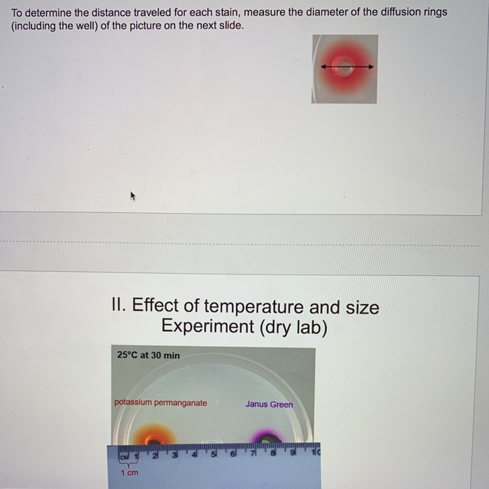 Solved II. Effect of temperature and size Experiment (dry | Chegg.com