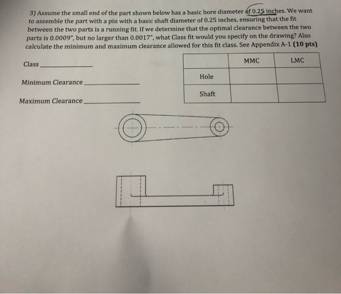 Solved 3) Assume the small end of the part shown below has a | Chegg.com