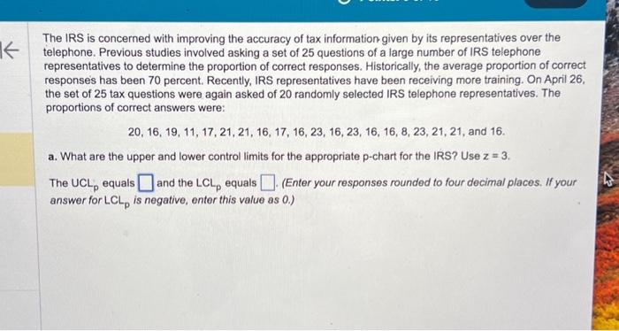 Solved The IRS is concerned with improving the accuracy of | Chegg.com
