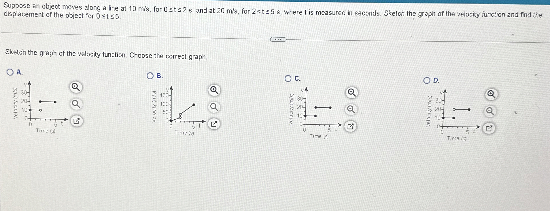 Solved Suppose An Object Moves Along A Line At 10ms ﻿for