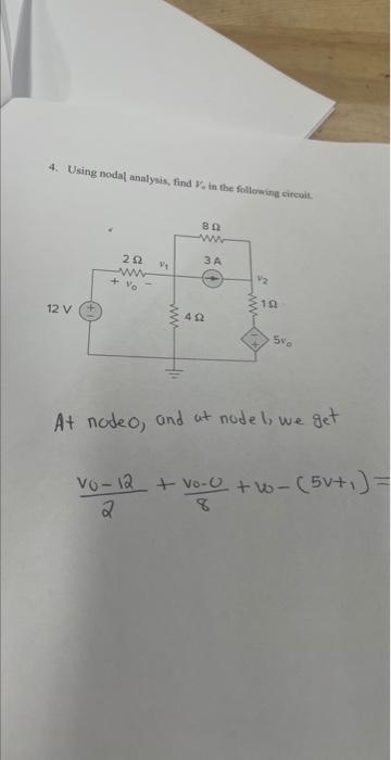 Solved 4. Using nodal analysis, find Vw in the following | Chegg.com
