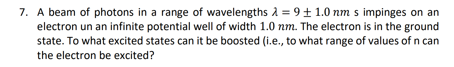 Solved A beam of photons in a range of wavelengths | Chegg.com