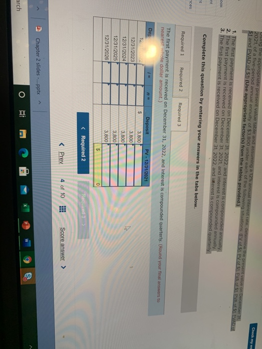 Solved Using the appropriate present value table and | Chegg.com