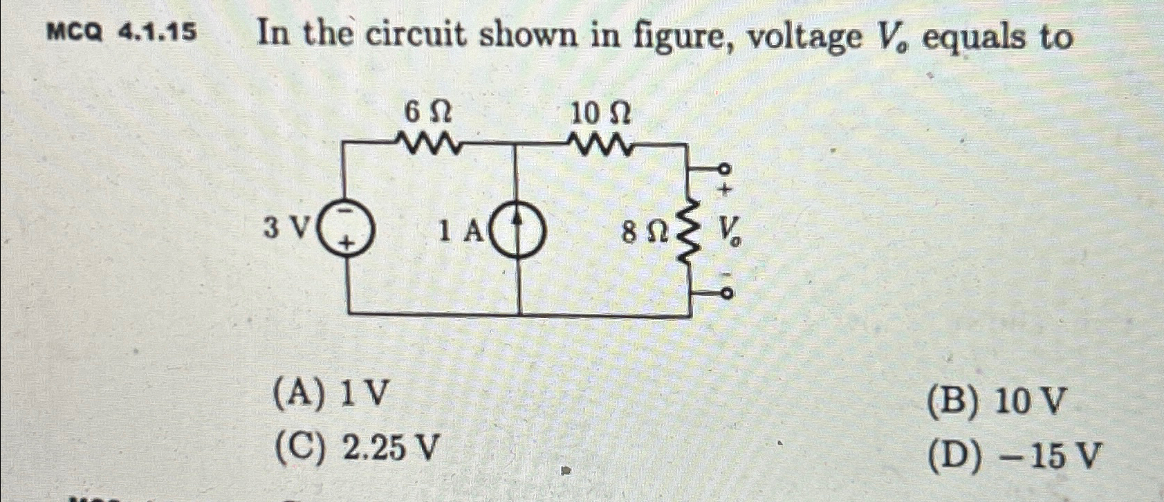 Solved Mca 4.1.15 ﻿In the circuit shown in figure, voltage | Chegg.com